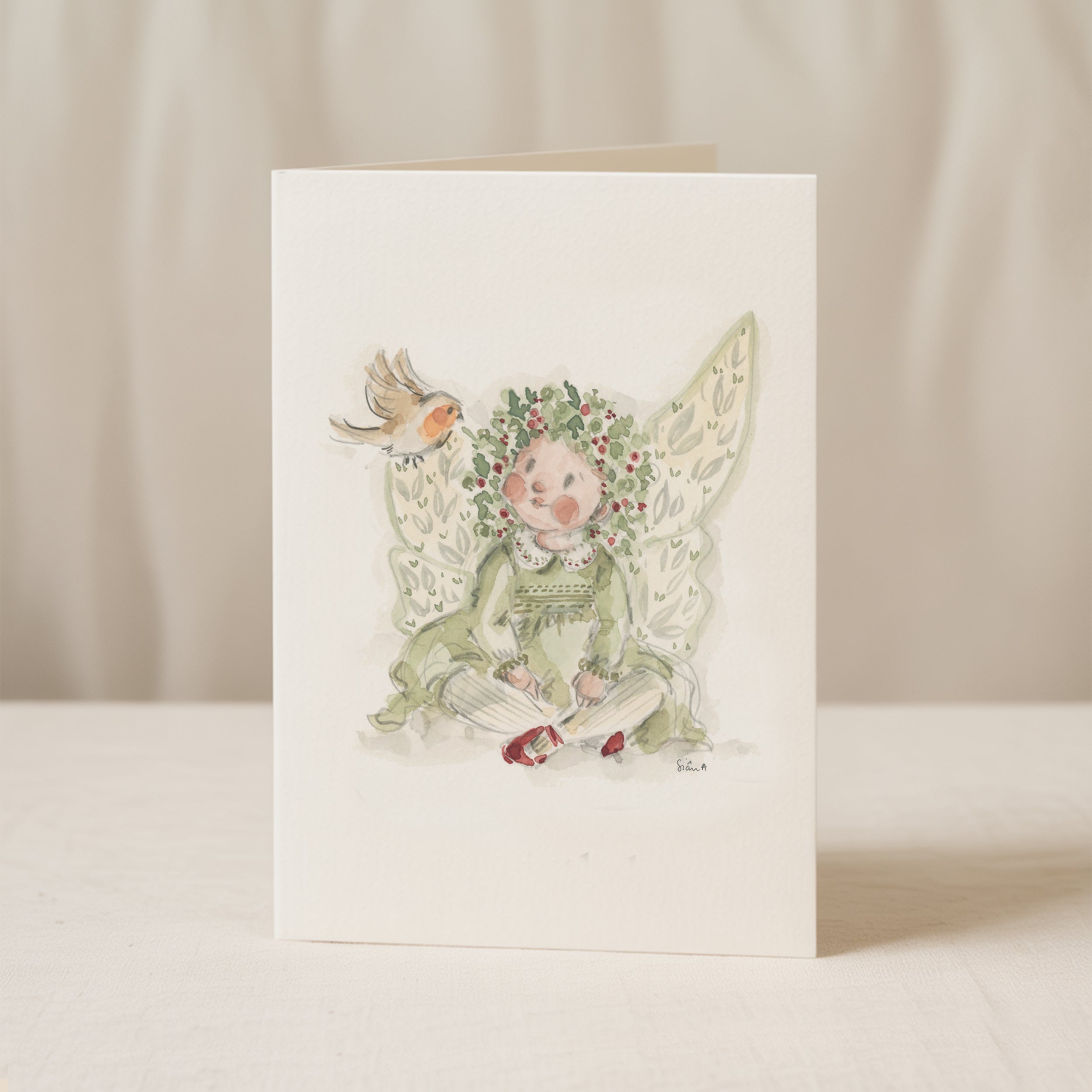 Christmas Woodland Fairy Card – Sian Alexia Illustration